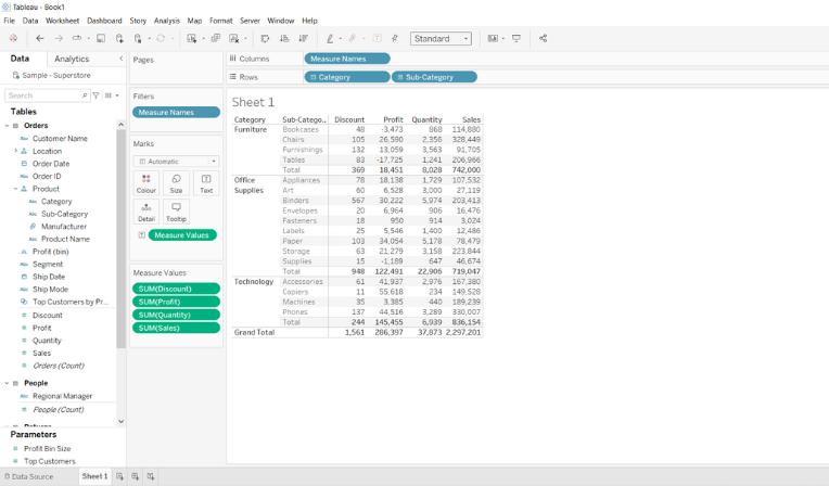 How to create a table in Tableau | Visualitics