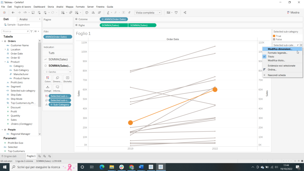 Come realizzare uno slope chart su Tableau - Visualitics